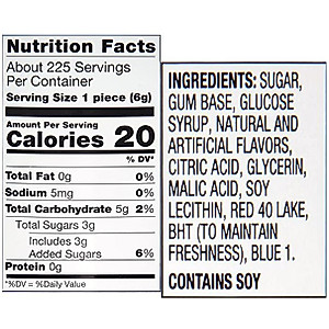 Bazooka Bubble Gum 225 Count Individually Wrapped Chewing Gum - Grape Flavor - Purple Candy Bulk Bubble Gum Tub - Fun Retro Old Fashioned Candy For Birthdays, Parties, And Celebrations