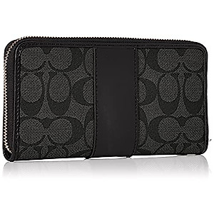 COACH(コーチ) Women PVC coated canvas Wallet, Sv/BlackSmokeBlack, One Size