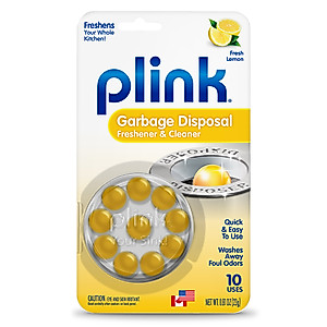 Plink 90 Garbage Disposer Cleaner and Deodorizer, Lemon, 10 Count