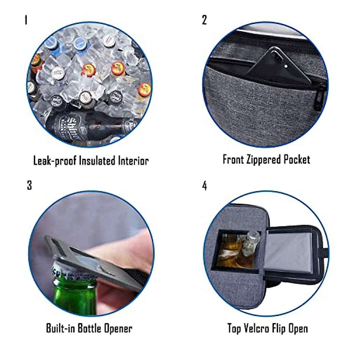 Hap Tim Soft Cooler Bag 40-Can Large Reusable Grocery Bags Soft Sided Collapsible Travel Cooler for Outdoor Travel Hiking Beach Picnic BBQ Party(US13634-Grey)