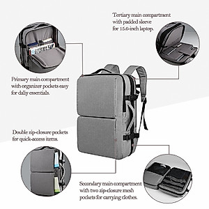 Cai Unisex College Bag, Large Travel Laptop Backpack 15 Inch 17 Inch Computer Water Resistant Rucksack (17, Black)