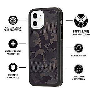Pelican - PROTECTOR Series - Case for iPhone 12 Mini (5G) - 15 ft Drop Protection - 5.4 Inch - Camo Green