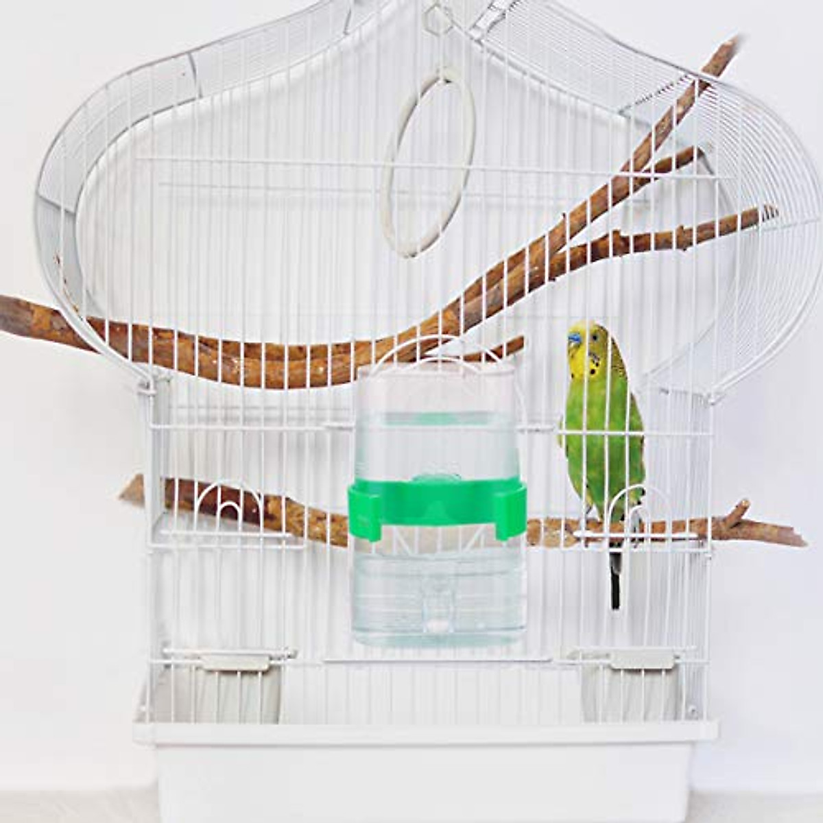 POPETPOP 2pcs Automatic Bird Feeder Food Bowl Water Bowl Portable Drinking Fountain Parrot Feeder Pet Water Dispenser for Dove Macaw African Grey Budgie Parakeet Cockatiel Conure Lovebird