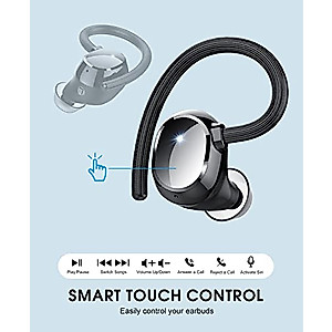 VOESUD 2022 Upgrade Wireless Earbuds, Bluetooth 5.3 Headphones with Mic,Wireless Headphones Running with IP7 Waterproof Ear Hooks,Touch Control for Sport/Work