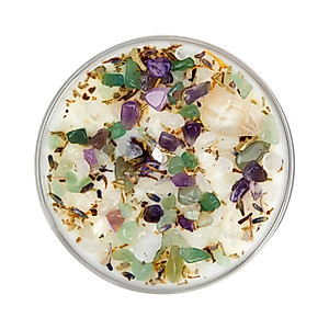 Healing Energy Candle by New Moon Beginnings - Negative Energy Cleansing - Soy Aromatherapy Candle - Handmade Candle with Crystals & Herbs - Energy Healing Candle - 8oz Tin