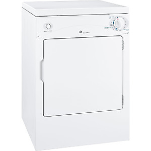 GE DSKP333ECWW Spacemaker 24" Portable Electric Dryer with 3.6 Cubic. Ft. Capacity