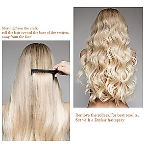 Hair Rollers Jumbo Size sets Self Grip Salon Hair Curlers Large Hair Rollers 3 Inch 6 Size 24 Pack Blue