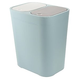 BESPORTBLE Classified Trash Can Dual Compartment Wet Dry Classified Rubbish Bin Waste Can Dustbin Trash Bin Recycle Garbage Container for Home Toilet, Blue