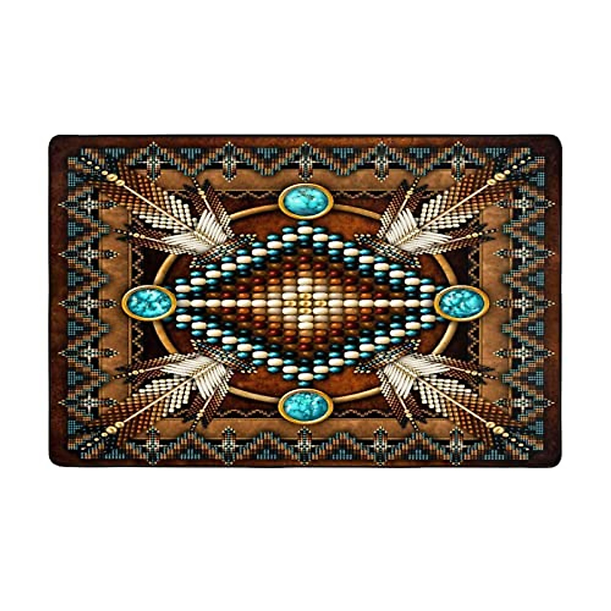 Soft Area Rug for Living Room,Native American Style,Large Floor Carpets Doormat Non Slip Washable Indoor Area Rugs for Bedroom Kids Room 3 x 5Ft