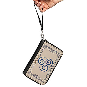 Buckle-Down Nickelodeon Wallet, Zip Around, Avatar the Last Airbender Airbending Air Nomads Icon Cream, Vegan Leather