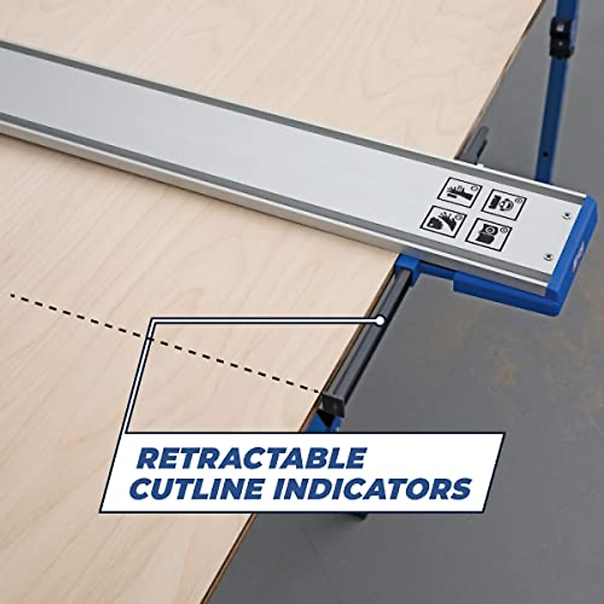 Kreg KMA4700-E Straight Edge Guide XL - 8 Ft - For Circular Saw - For Cross Cut & Rip Cut - Aluminum Guide Rails - Carpentry Tools & Accessories