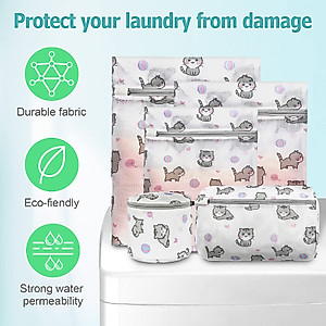YUNHEGONG 5 Set Mesh Laundry Bags for Delicates + 3 Pcs Bra Washing Bags for Laundry