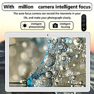 10.1-Inch Tablet Computer Upgraded 2+16g 10-Core Android Ultra-Thin HD Screen Learning Game Video Office Tablet Supports Sim Communication Function 3800mah Batter (Gold)