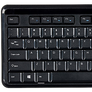 Amazon Basics 2.4GHz Wireless Computer Keyboard and Mouse Combo, Quiet and Compact US Layout (QWERTY), Black