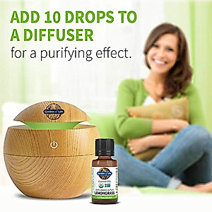 Garden of Life Essential Oil, USDA Organic & Pure, Clean, Undiluted & Non-GMO, for Diffuser, Aromatherapy, Meditation, Cleansing, Relaxing, Calming, Lemongrass, 0.5 Fl Oz