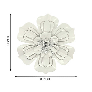 SQshun 11 Inch Large Metal Flower Wall Art Multiple Layer Home Decor for Outdoor Bedroom Living Room Office Garden