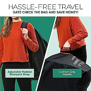 Reperkid Large Double Stroller Bag for Airplane Travel – Stroller Bag, Stroller Travel Bag, Stroller Bag for Airplane – Jogging Stroller - Black Sizeable and Water-Resistant Stroller Travel Bag with Adjustable Carry Straps