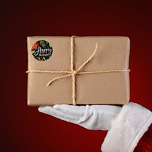 Bold Floral Holiday Stickers / 500 Modern Poinsettia Winter Stickers / 6 Alternating Vibrant Christmas Envelope Seals / 1.5" Round Labels