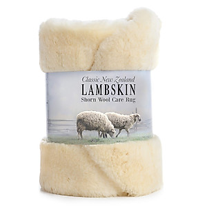 Desert Breeze Distributing Genuine New Zealand Baby Sheepskin, 100% Natural, Soft Shorn Wool, Soothing Comfort All Seasons (Size L)