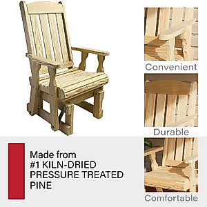 Amish Casual Heavy Duty 600 Lb Mission High Back Treated Glider Chair (Unfinished)