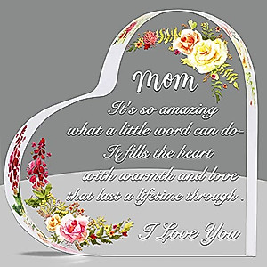 Mom Plaque, Gifts for Mom, Birthday and Mother's Day Gifts for Mom From Daughter and Son, I Love You Mom.