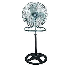PrimeTrendz 18 Inch Industrial Grade High Velocity 3 in 1 Floor Stand Mount Oscillating Fan | Stand + Desk + Wall Fan