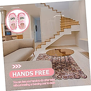 LALAFINA 1 Pair Mop Slippers Floor Mops Floor Cleaner Mop Home Slippers Mops for Floor Cleaning Mop Shoes Lazy Slippers Cartoon Mop Slippers Dust Sweeping Slippers Cartoon Mopping Slipper