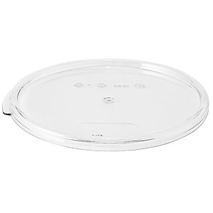 Restaurantware-LIDS ONLY: Met Lux Food Storage Container Lids, 10 Round Marinating Container Lids - Containers Sold Separately, With Date Indicator, Clear Plastic Lids, Dishwashable, Freezable