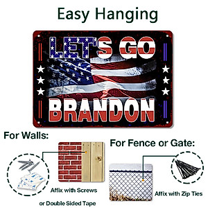 NC Retro Vintage Tin Sign 7.8x11.8 Inch, Let's Go to Brandon Fjb Home Decoration Wall Decoration Suitable for Room/bar/Living Room/Garden/Gift （20x30cm）,8x12 inches