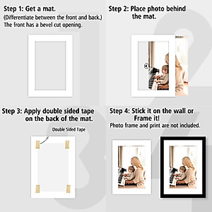 Golden State Art, Pack of 25, Acid-Free White Pre-Cut 5x7 Picture Mat for 4x6 Photo with White Core Bevel Cut Frame Mattes
