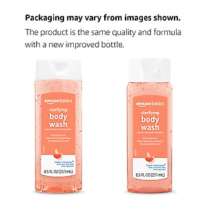 Amazon Basics Clarifying Pink Grapefruit Body Wash, 2% Salicylic Acid Acne Treatment, Dermatologist Tested, 8.5 Fluid Ounces, Pack of 1