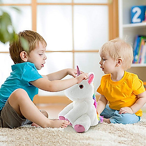 ORIENTAL CHERRY Unicorn Stuffed Animal - Talking Unicorn Interactive Toys - Christmas Birthday Gifts for Girls Teens Kids Age 4 5 6 7 8 9 10 Preschool Kindergarten