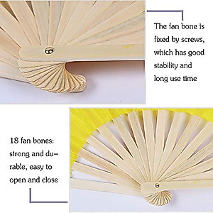 RuiXiang 1.8M Long Dance Fan,Belly Dance Bamboo Fan,Yangko Fan Silk Fan,Square Dance Morning Practice Simulation Silk Fan (White -Left Hand)