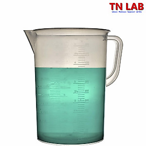 TN LAB Beaker Pitcher Measuring Cup Ultra-Strong Handle Polypropylene Plastic Graduated 5000ml 5L Holds 5.3 Quarts 1.25 Gallons