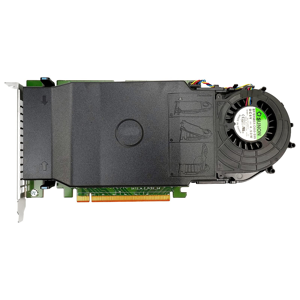 M.2 NVME PCIE3.0 x4 Solid State Storage Adapter Card with Fan Fit for DELL T5810 T5820 T7810 T7910 R7910 T7820 T7920 Workstation and 13G R630 R730 14G R540 R740 R640 Server 06N9RH 6N9RH 080G5N 80G5N