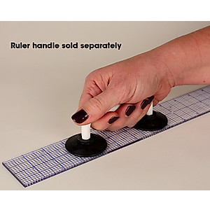 Cottage Mills 2" x 18" Design Ruler with Easy Grip Knob. Made of Thick 1/8" Acrylic. Use with Rotary Cutters and Razor Knives. Great for Designing, Layout, Quilting, Sewing, Drafting. Made in USA!