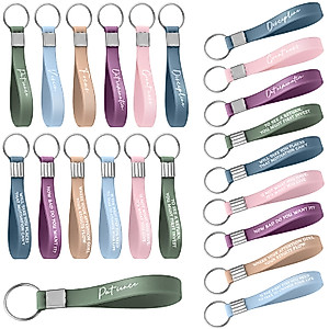 Sureio 48 Pcs Inspirational Keychains Gift for Women Motivational Quote Key Chains Rings Thank You Teacher Gifts Employee Work Gift