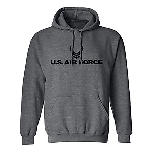 zerogravitee U.S. Air Force Adult Hooded Sweatshirt in Dark Heather - Large