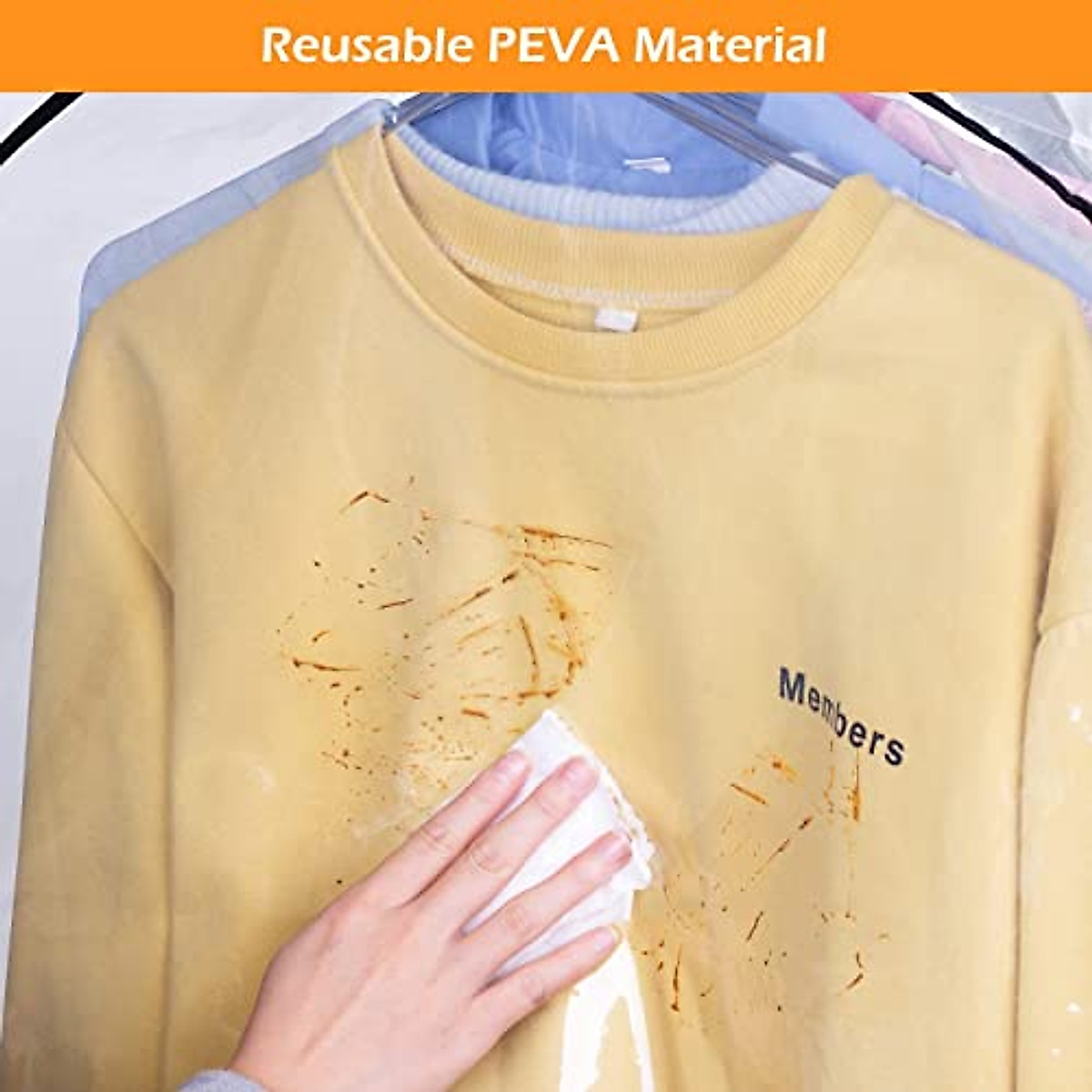 MISSLO 40" Hanging Garment Bags for Closet Storage Clear Garment Rack Cover Bottom Enclosed Cloth Cover Hanging Clothes Storage Bag Waterproof Clothes Protector for Suits, Coats, Sweaters, Shirts