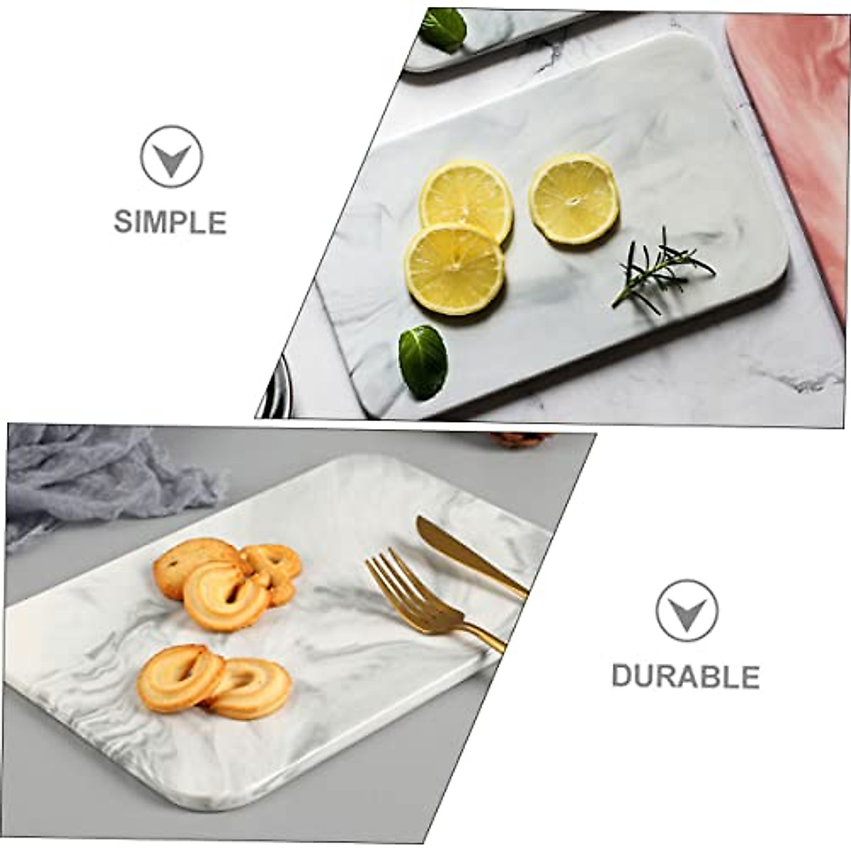 HEMOTON Marble Cutting Board Sushi Tray Bandejas Para Comida Cutting Boards for Kitchen Cutting Cheese Board Meat Chopping Board Reusable Chopping Board Kitchen Chop Board Cake Board Bread