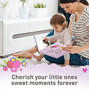 Ronica Memory Book for Baby Girl - Photo Album, Easy to Use Keepsake Scrapbook - Modern Keepsake for New Parents to Record Photos & milestones