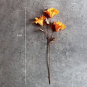 Galand Artificial Flowers,1 Bouquet Artificial Flower 3 Heads Realistic Faux Silk Flower Hibiscus Blossom Simulation Flower for Garden - White