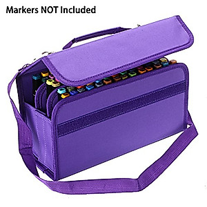 BTSKY Handy 80 Slot Carrying Lipstick Organizer Marker Case Holder for Touch Spectrum Noir Paint S, Purple