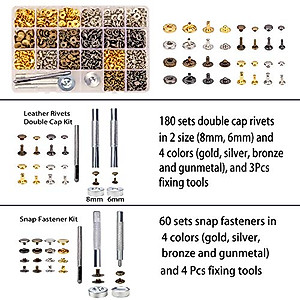 Dorhui 372 Pieces Leather Crafting Tools,Leather Tools Leather Working Tools and Supplies, Leather Craft Stamping Tool, Prong Punch, Hole Hollow Punch, Matting Cut for DIY Leather Artworks