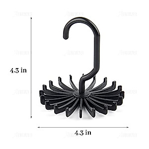 AUEAR, 16 Pack 360 Degree Rotating Scarf Hanger Twirl Plastic Ties Hanger for Home Bedroom