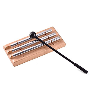 Three Tone Meditation Chime, Trio Hand Chime Bell Percussion Instrument for Yoga, and Teachers’ Classroom Management