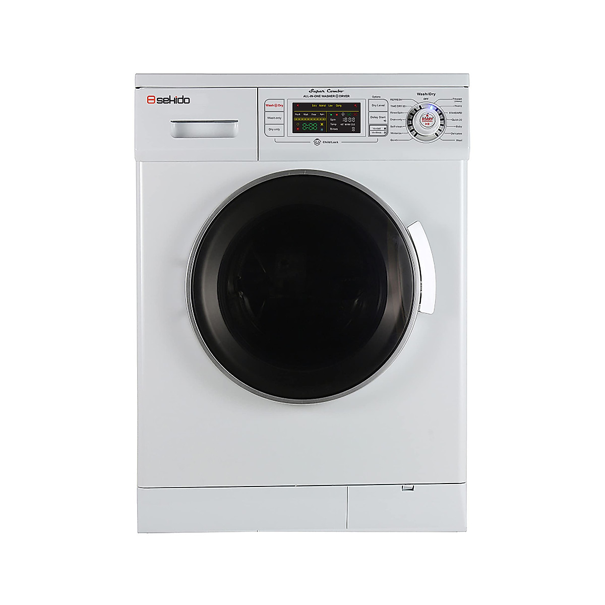 Sekido Pro Compact 110V Vented/Ventless 13 lbs Combo Washer Sensor Dry 1200 RPM (White)