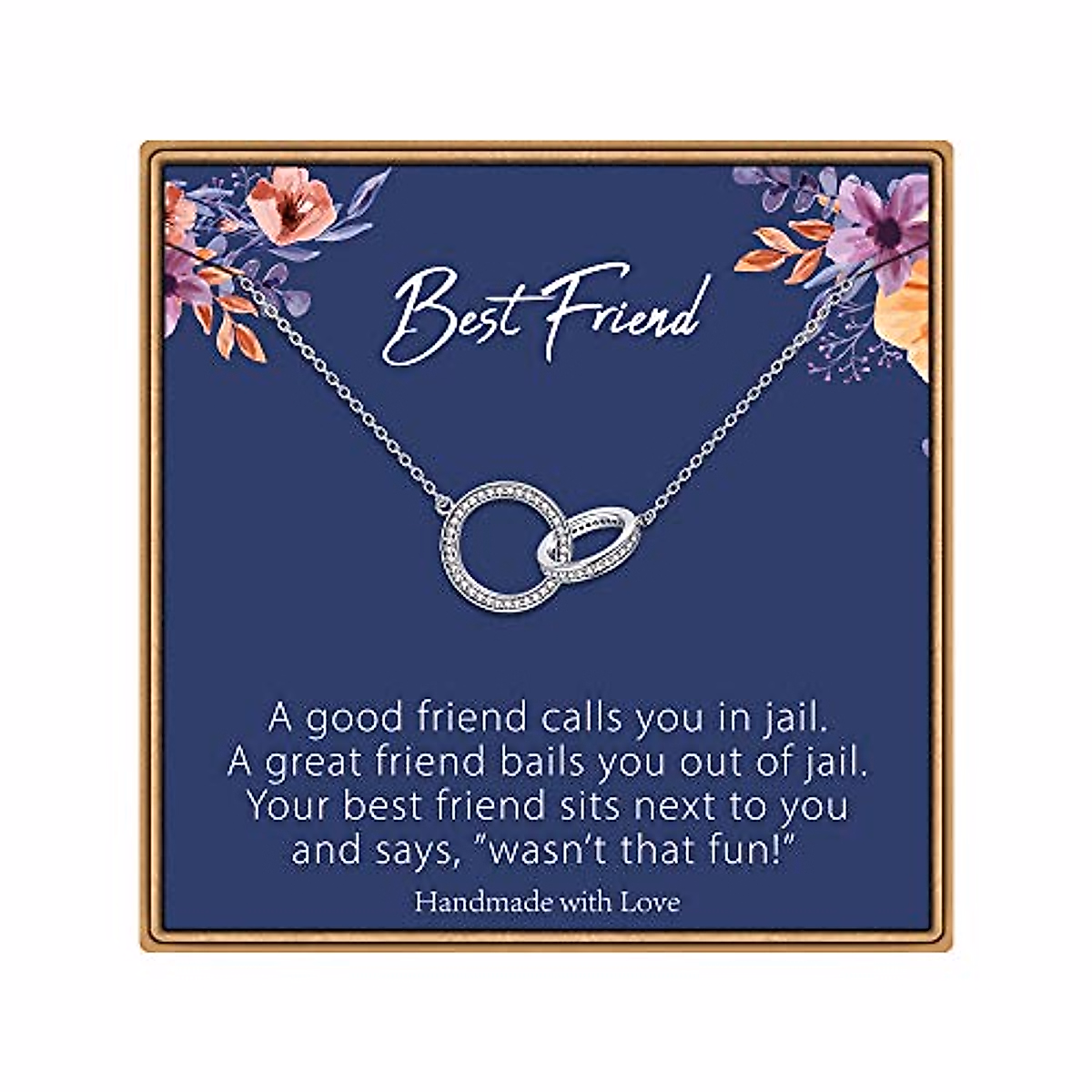 IEFLIFE Best Friend Necklace Friendship Gifts, Best Friend Necklaces BFF Gifts Two Circle Necklace Gifts for Best Friend Woman BFF Necklace Friendship Gifts for Women