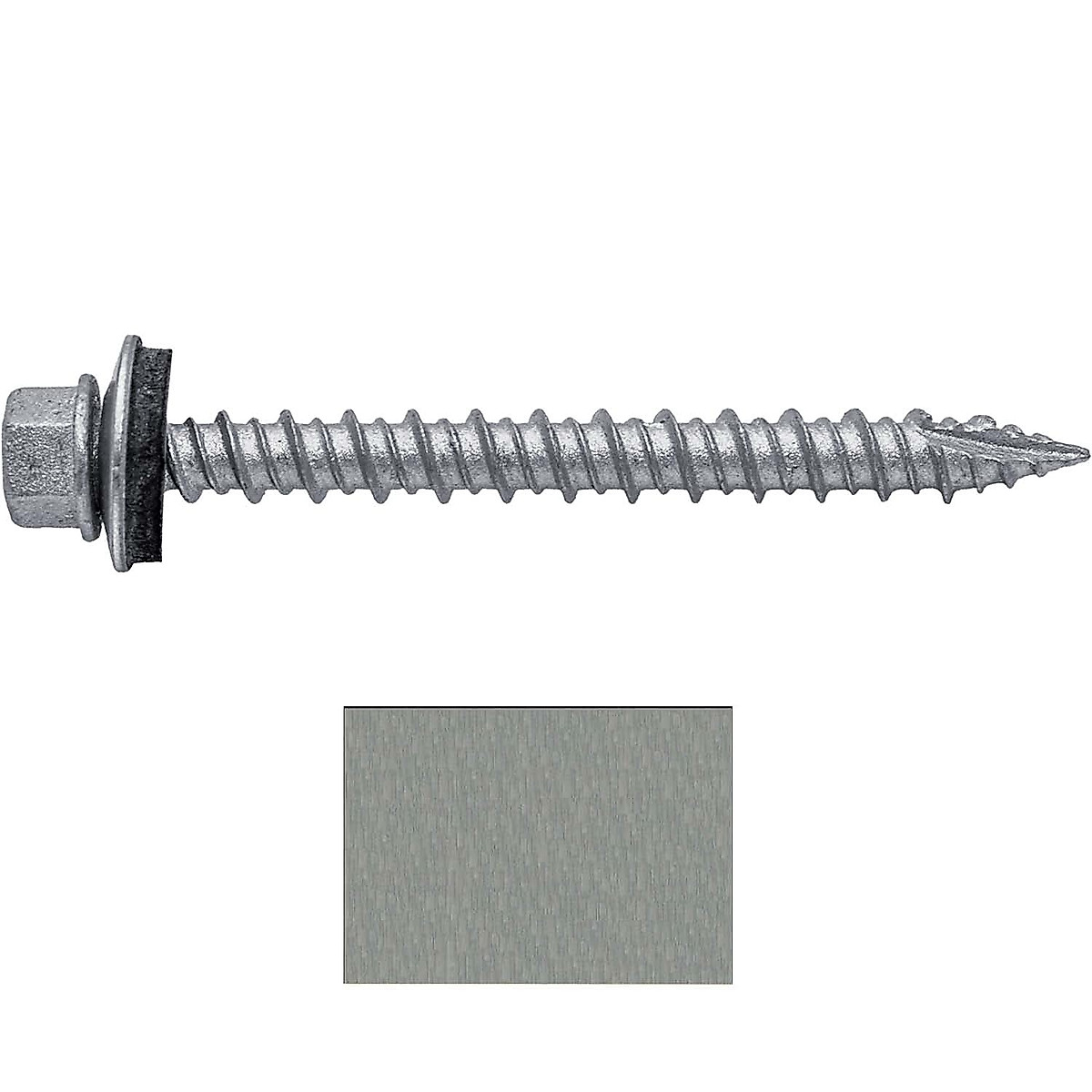 Metal ROOFING SCREWS: (750) 10 x 2" Galvanized Hex Head Sheet Metal Roof Screw. Self starting metal to wood siding screws. EPDM washer. No Paint