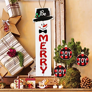 IGMaryBox Christmas Welcome Sign for Front Door Porch Welcome Hanging Sign Christmas Snowman Wooden Hanging Porch Sign Hand Painted Holiday Decoration Wooden Welcome Hanging Sign